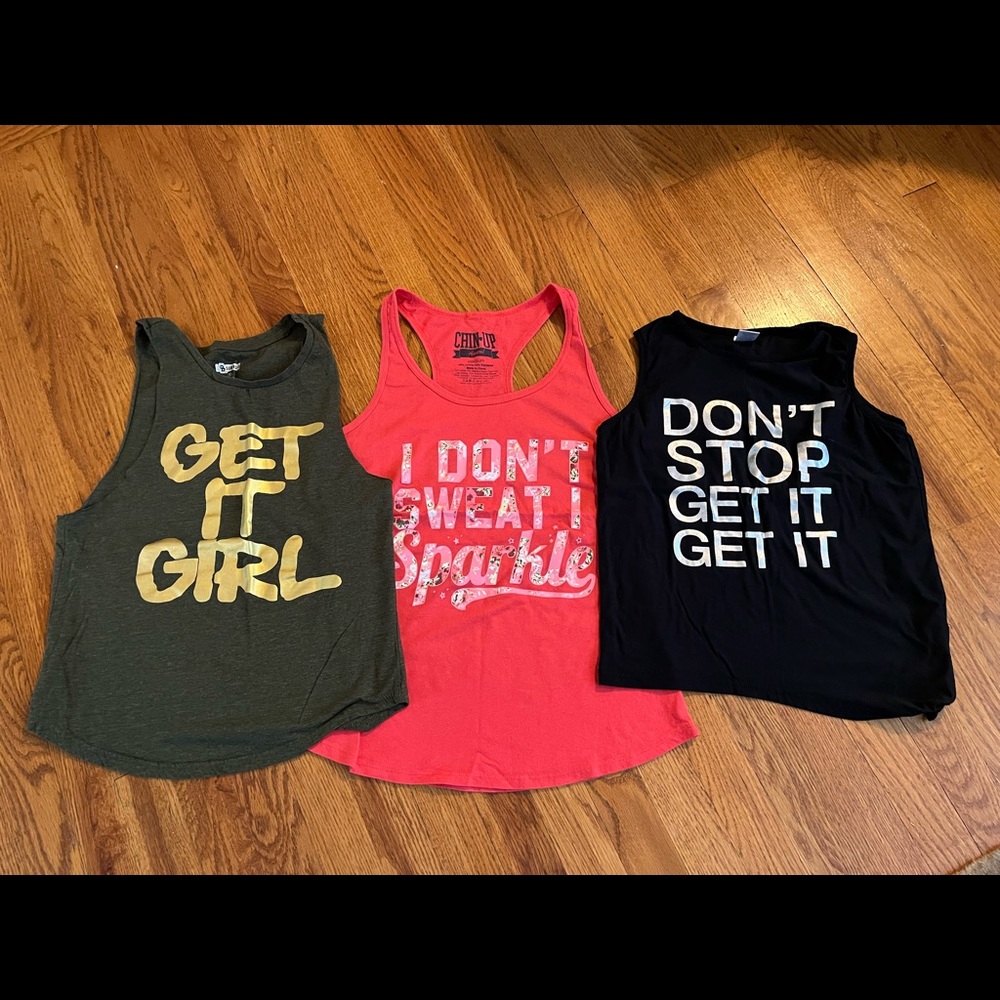 Three Motivational Gym Workout Exercise Tank Tops - Gem